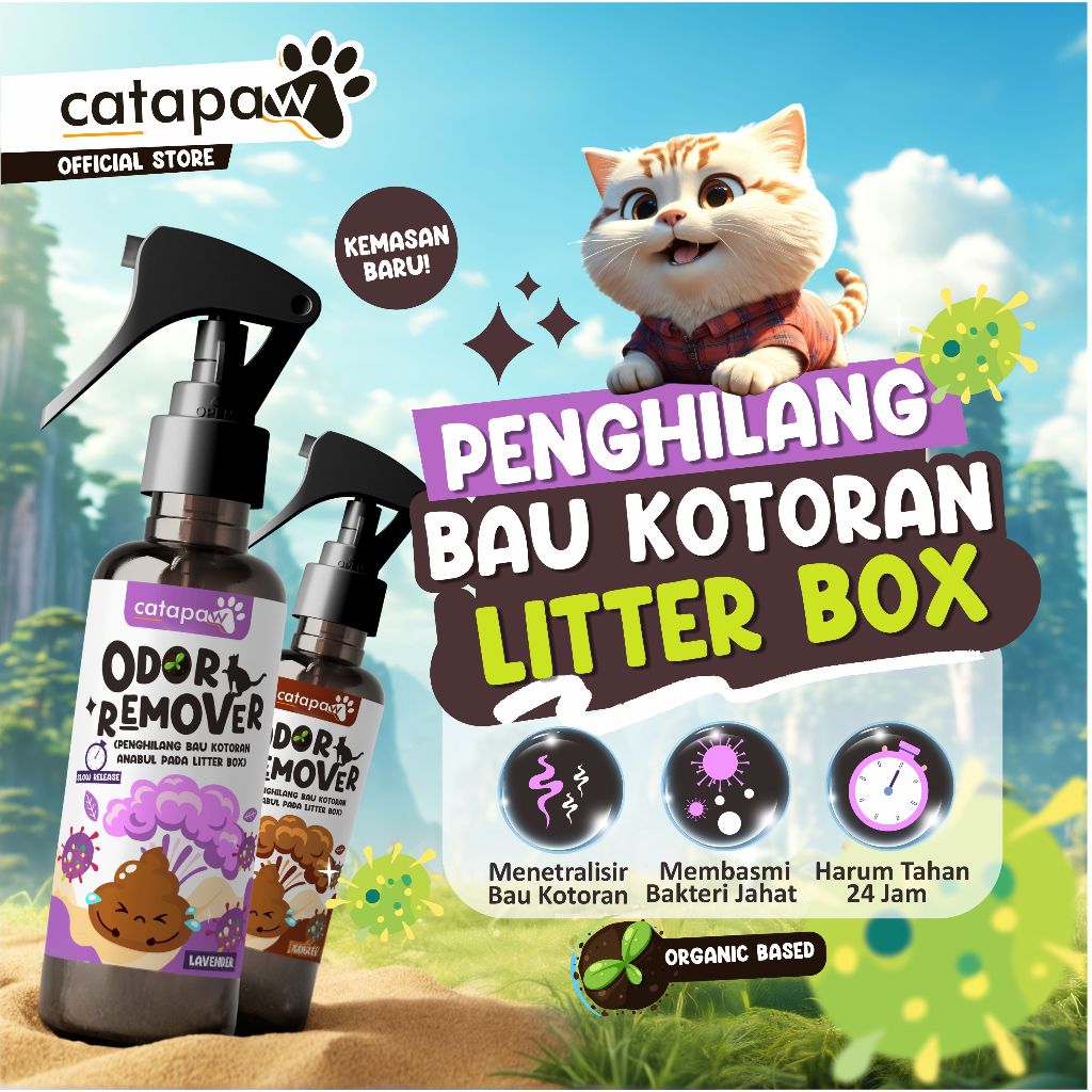 Jual CATAPAW Penghilang Bau Kotoran Kucing Anjing Pet Odor Remover ...