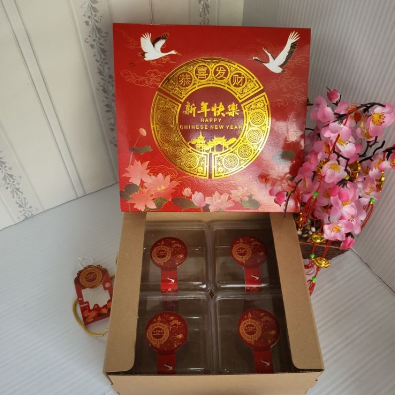 Jual Free Hangtag New Box Imlek 22x22 x10cm box imlek 4 toples 300gr ...