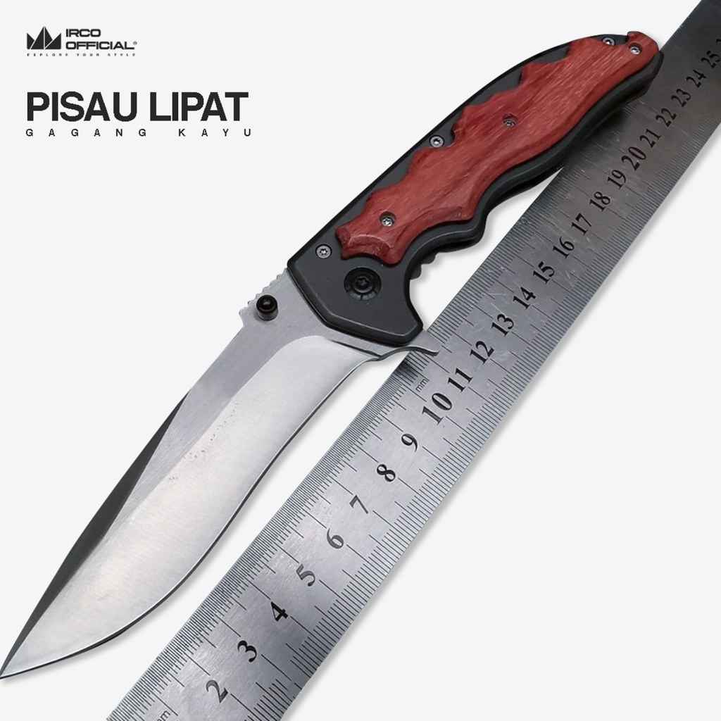Jual IRCO Pisau Lipat Multifungsi Stainless Steel Gagang Kayu ...