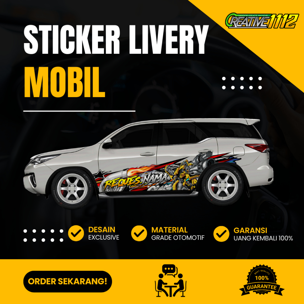 Jual Stiker Decal Livery Mobil Fortuner 2016-2024 Cumi Darat Turbo ...