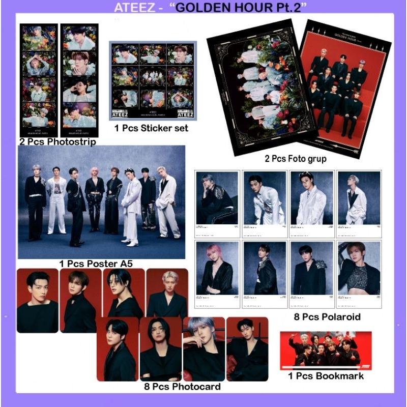 Jual Fankit set photocard ateez golden hour pt 2 ateez x nacific ...