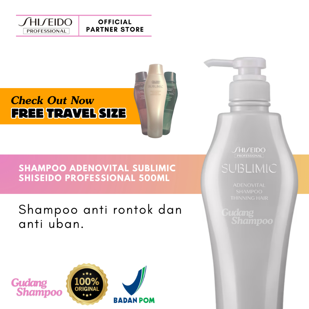 Jual ORIGINAL Shampoo ADENOVITAL SUBLIMIC Shiseido Professional 500ml | Shopee Indonesia