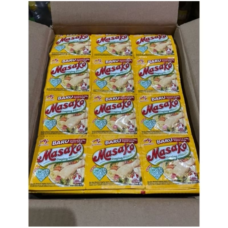 Jual Masako penyedap rasa sapi ayam 1 renteng isi 12 sachet | Shopee ...