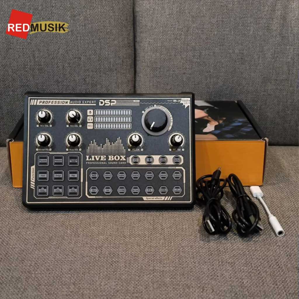 Jual Mixer Audio External Sound Card Live Bluetooth DSP 14 Effect V9 ...
