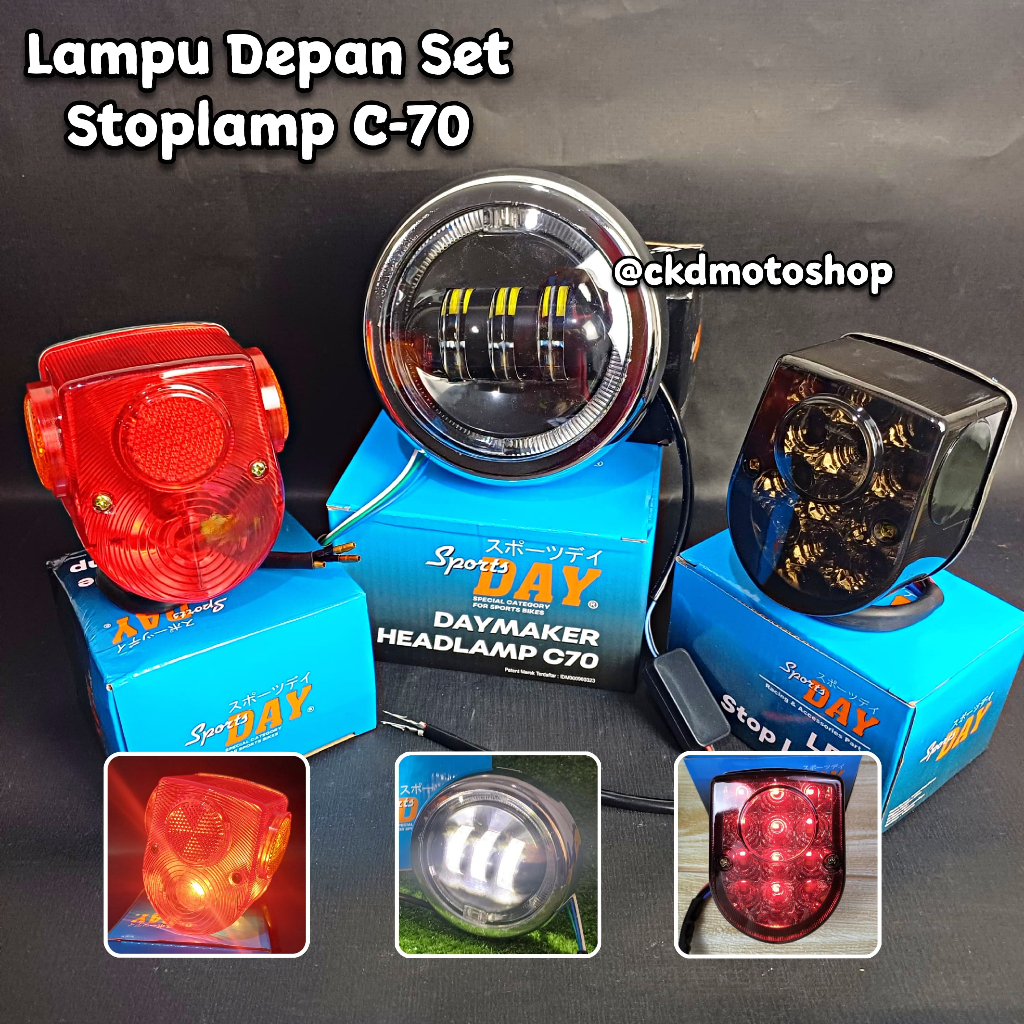 Jual HEADLAMP LAMPU DEPAN C70 ANGLE EYE SET LAMPU STOP C 70 LED FUNGSI RITING SPORTS DAY ...