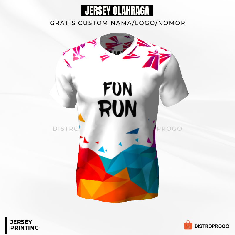 Jual Kaos Jersey Lari Putih Motif Abstrak Pesawat Kertas 248 - Jersey Fun Run Marathon Bisa ...