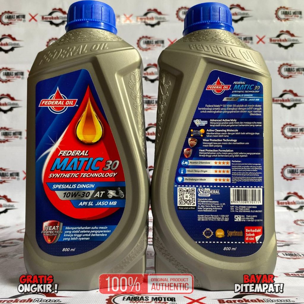 Jual FEDERAL OIL MATIC 30 10W-30 800 ML - OLI MOTOR MATIC AT | Shopee ...