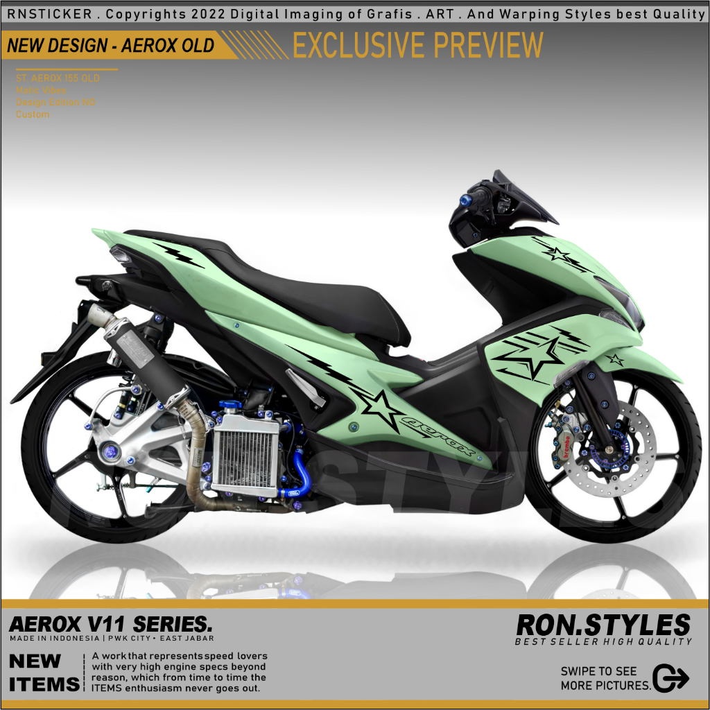 Jual V11 Sticker Cutting Striping Variasi Aerox Old 2016-2020 Striping ...
