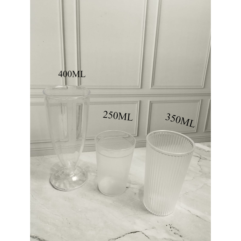 Jual GKW Gelas Mug Plastik Bening / Gelas Juice / Gelas Garis / Gelas ...