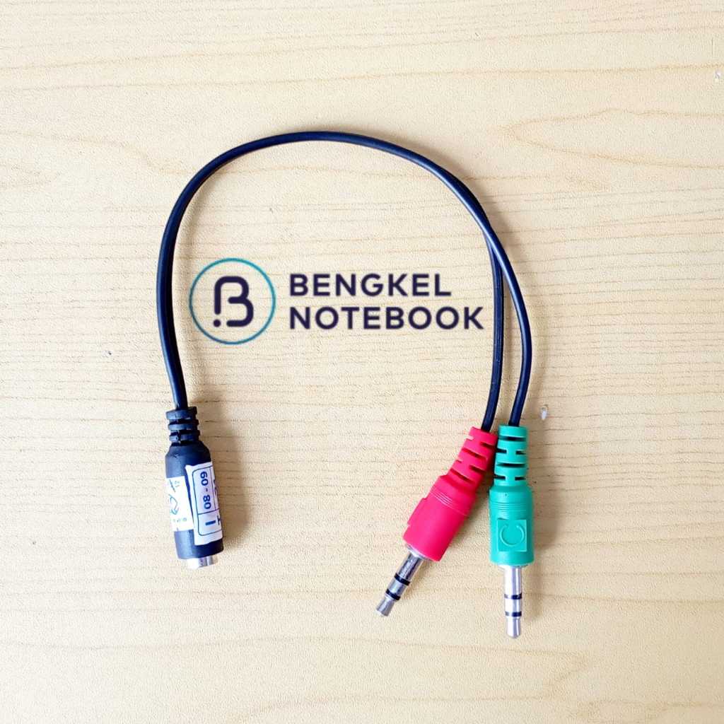 Jual Mic Audio splitter U 2Male To 1Female Metal 2x3.5mm Howell ...