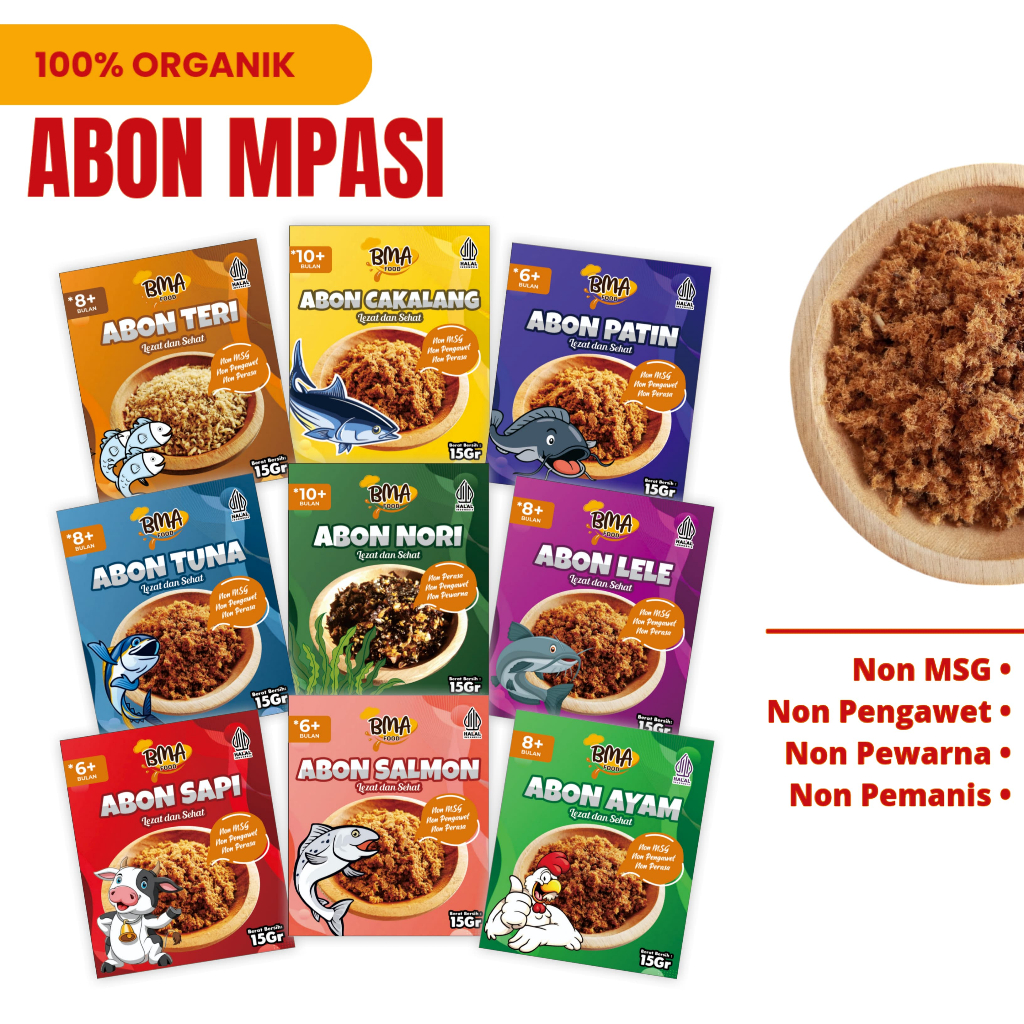 Jual BMA Abon MPASI BB Booster Bayi NON MSG Anti GTM 15g | Shopee Indonesia