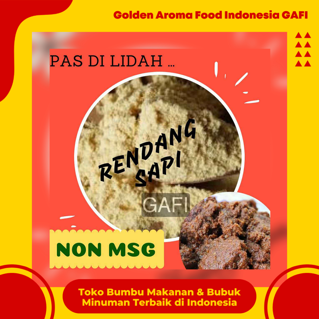 Jual Bumbu Tabur Rasa Rendang Sapi NON MSG 1 kg Enak Murah Lezat Gurih ...