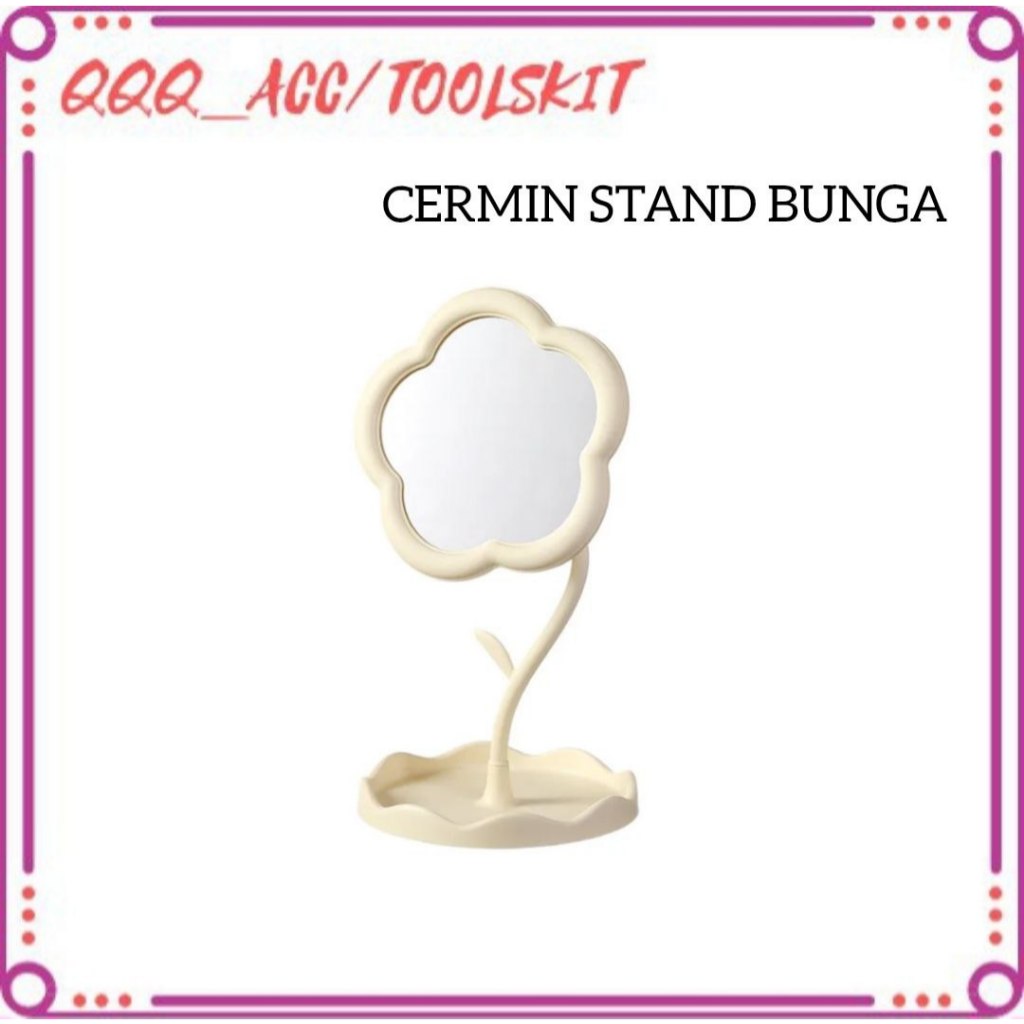 Jual Stang Mini Cermin Bunga Standing Mirror Makeup Stand Mirror Flower ...