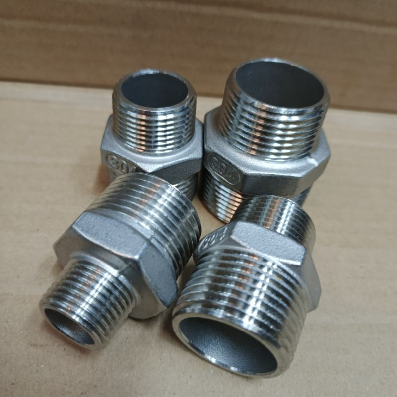 Jual Double Nepel Reducer 1" x 1/4" Inch Stainless 304 | Shopee Indonesia