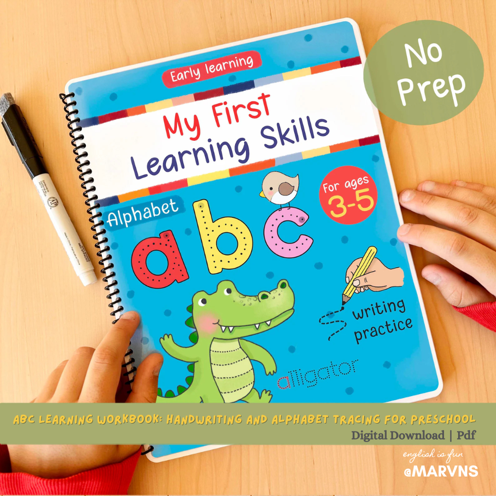 Jual ABC Learning Workbook: Handwriting and Alphabet Tracing for ...