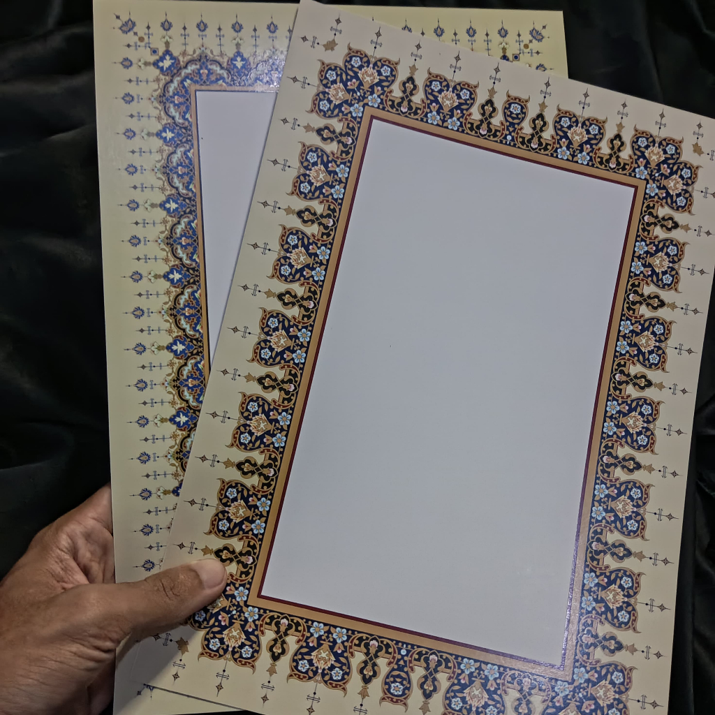 Jual ART PAPER 260 gsm MOTIF TEHZIB (Media Tulis Nama Kaligrafi) UK A4 ...