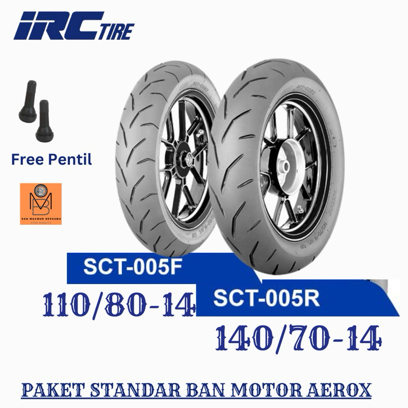 Jual Paket Ban Motor Yamaha Aerox/ IRC SCT005 110 80 Ring 14 SCT005 140 ...