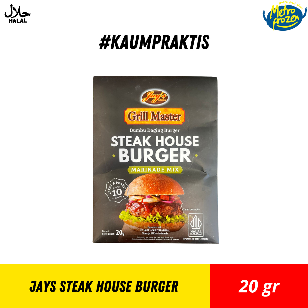 Jual JAY'S Grill Master Steak House Burger 20gr //bumbu daging burger ...