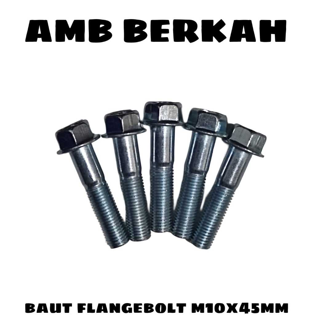 Jual BAUT FLANGE BOLT M10X45 ( KUNCI 14 PNJNG 4,5CM ) | Shopee Indonesia