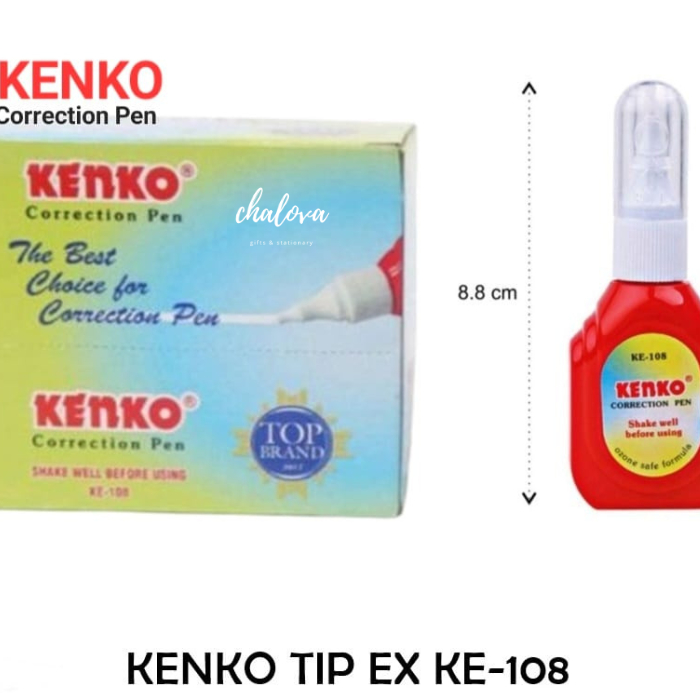 Jual [LUSIN] TIP-EX CAIR KENKO KE-108 MINI/ CORRECTION FLUID 24 GRAM ISI 12 PCS | Shopee Indonesia