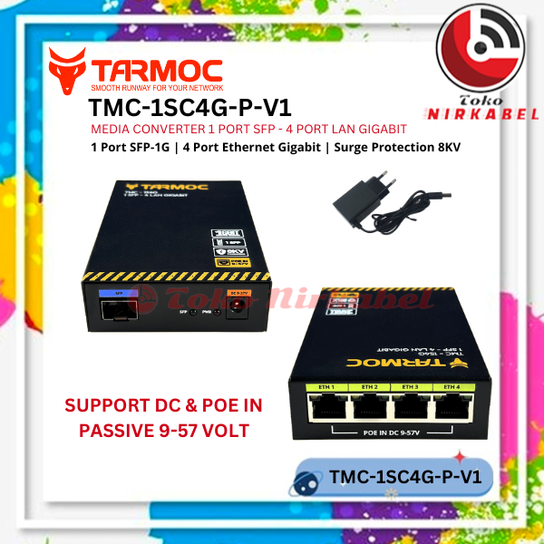 Jual Tarmoc TMC-1S4G-P-V1 - Switch Hub 1 SFP - 4 LAN Gigabit POE-in (9 ...