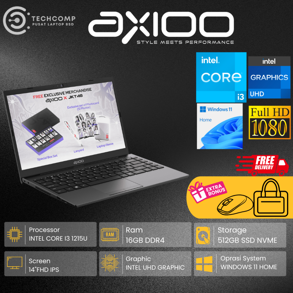 Jual LAPTOP AXIOO HYPE JKT48 INTEL I3 1215U 16GB 512GB 14" FHD WIN11HOME BLACK | Shopee Indonesia