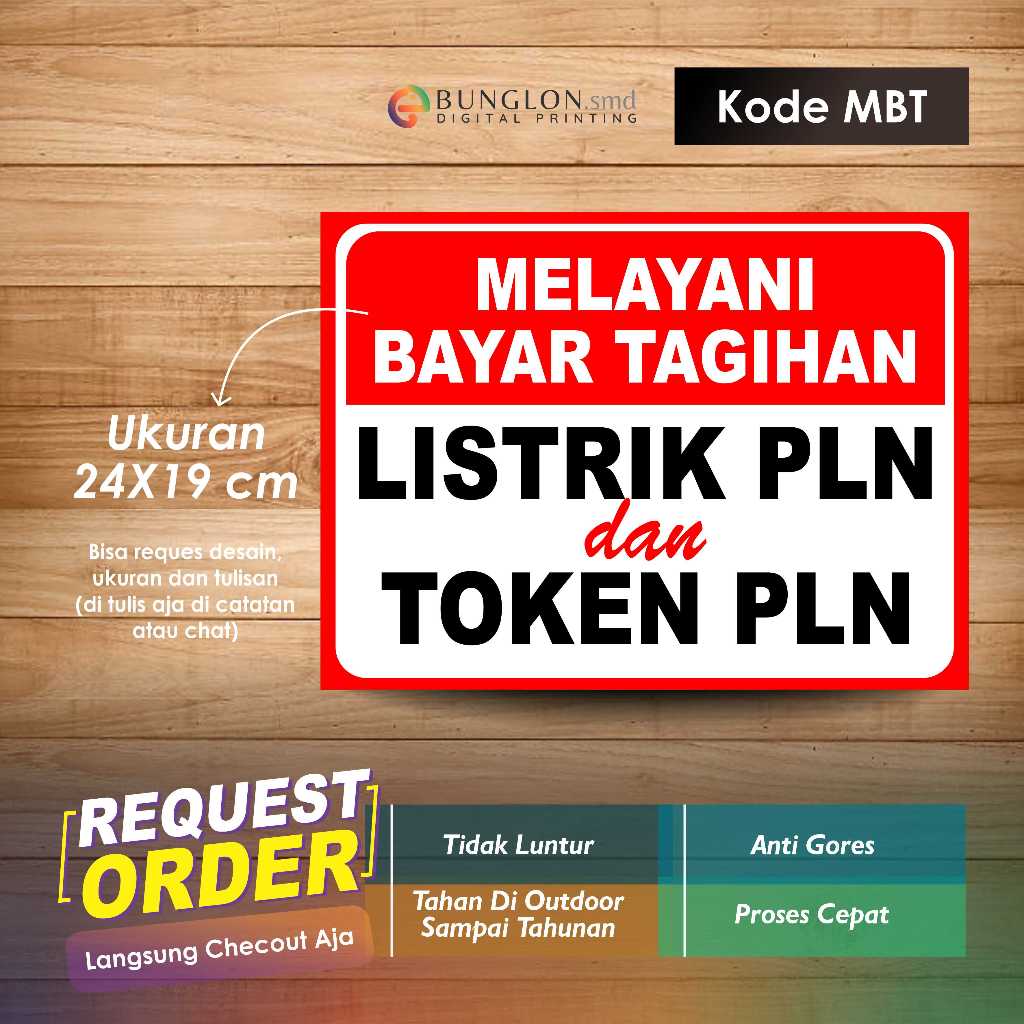 Jual STIKER MELAYANI BAYAR TAGIHAN LISTRIK PLN DAN TOKEN PLN + LAMINASI ...