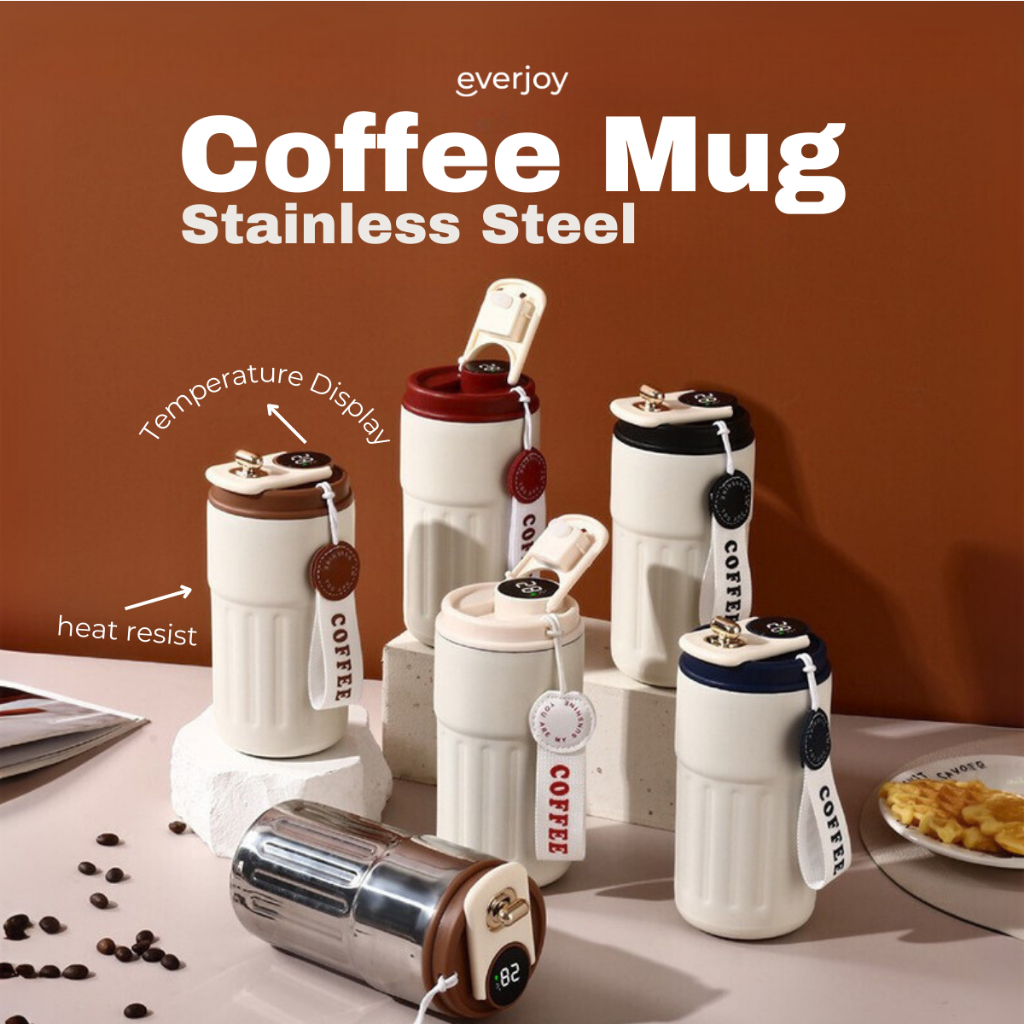 Jual HOMU x EVERJOY Tumbler SUS316 Termos Kopi Smart LED 460ml Stainless Steel Tumbler Vacuum ...