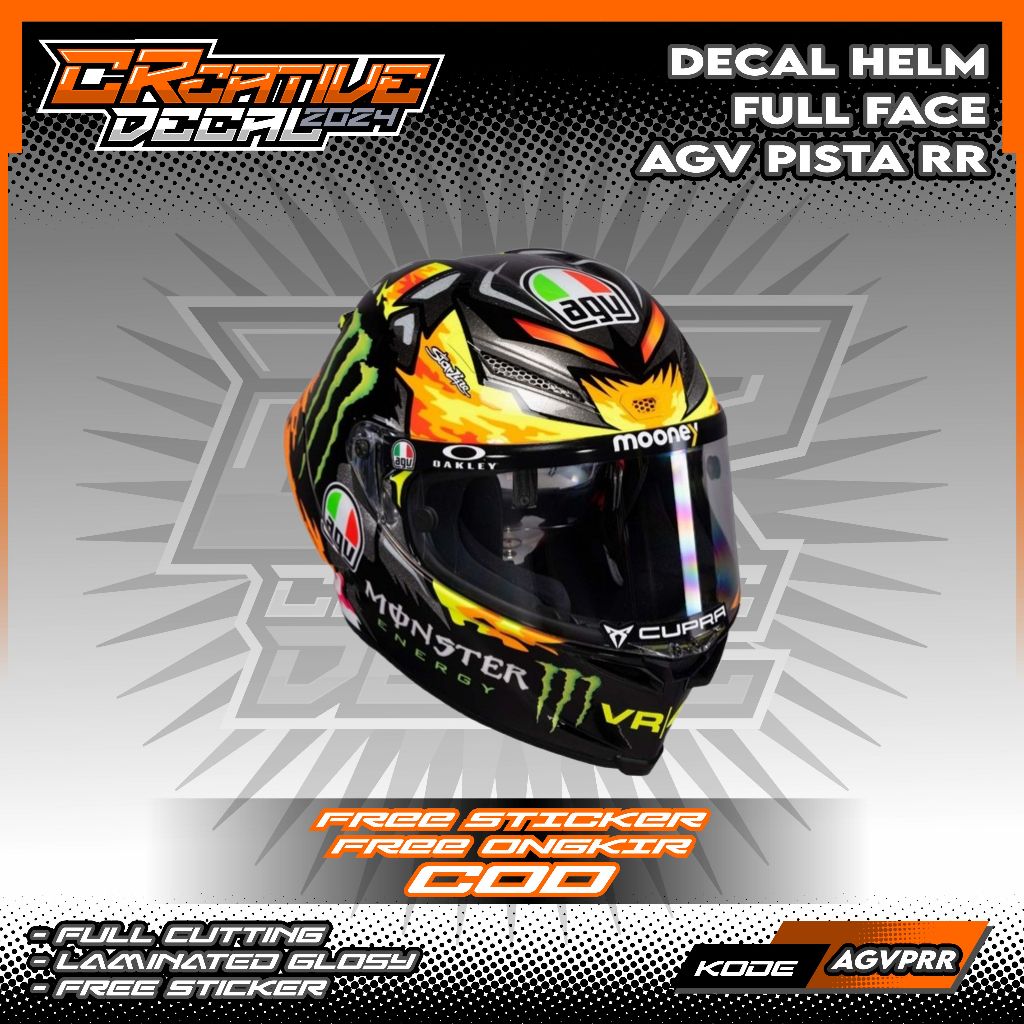 Jual STIKER DECAL HELM AGV PISTA GP RR FULL FACE | DECAL HELM | DECAL ...