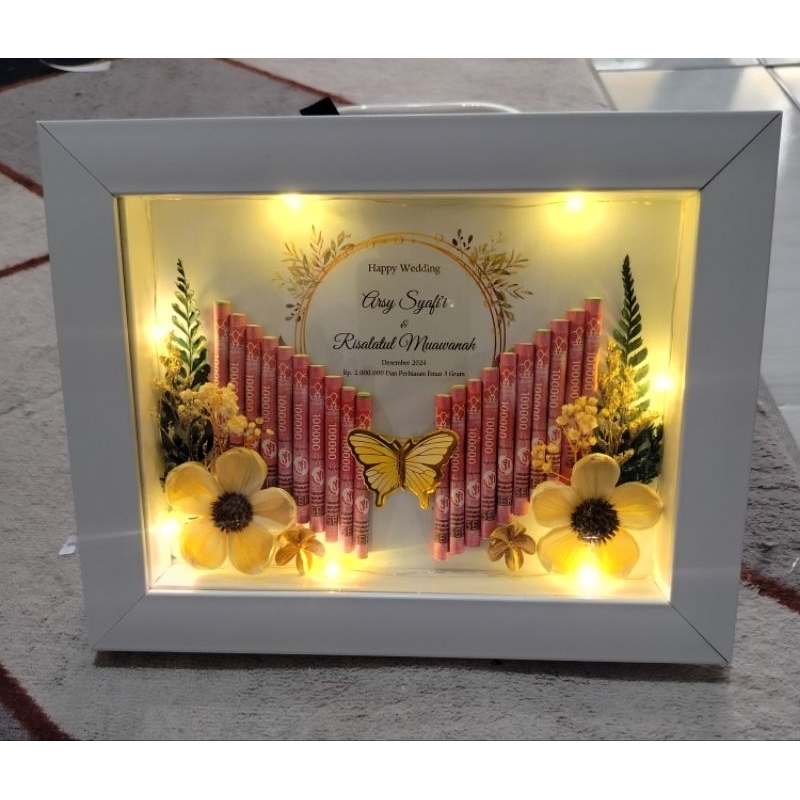 Jual Flower in frame 3D 8R//MAHAR PERNIKAHAN//KADO WISUDA//KADO ULANG ...