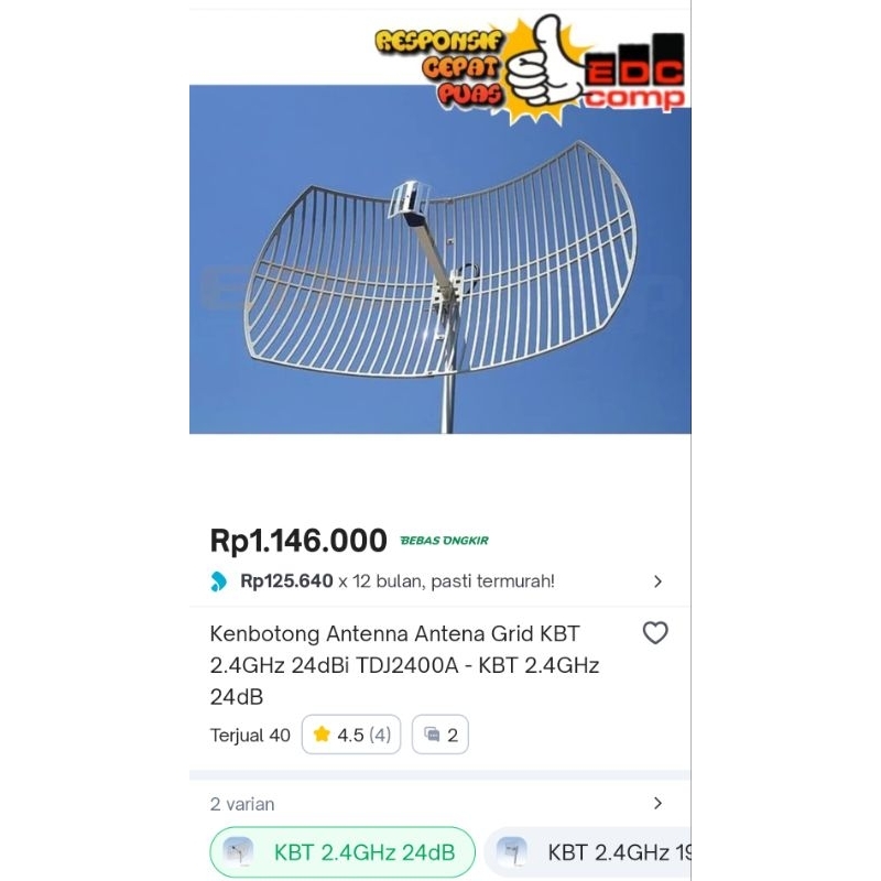 Jual Antena Kenbotong Wi-Fi Antena Grid KBT 2.4Ghz Parabola full ...