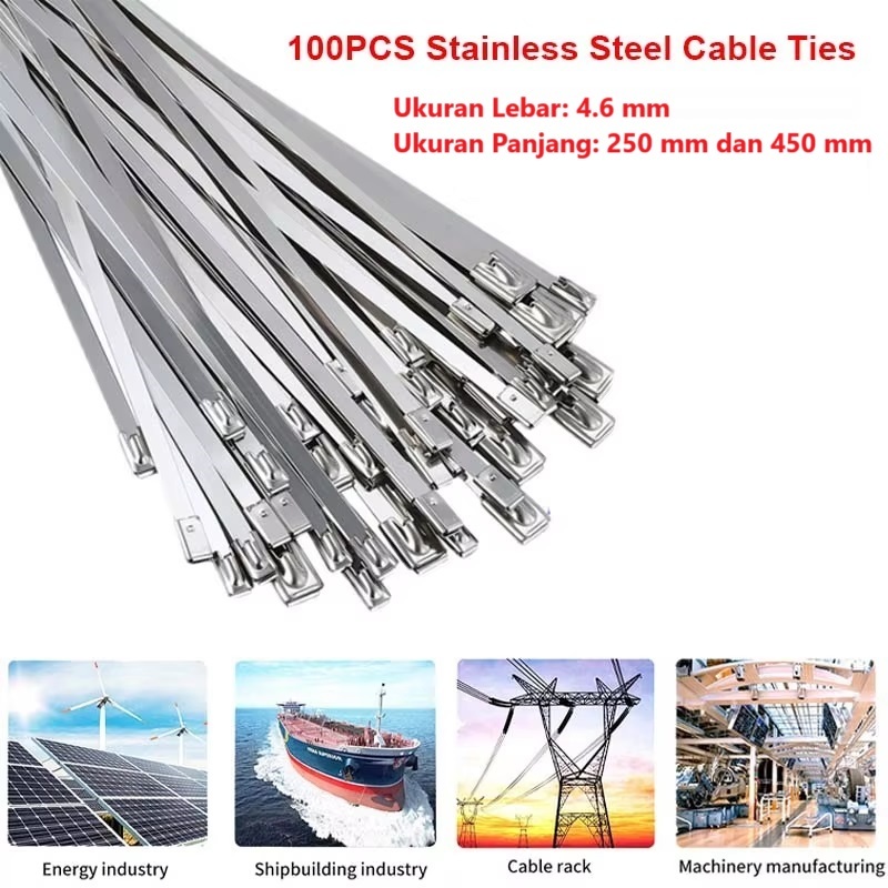 Jual Kabel Tis Stainless isi 100 pcs/ Kabel ties besi baja anti karat ...