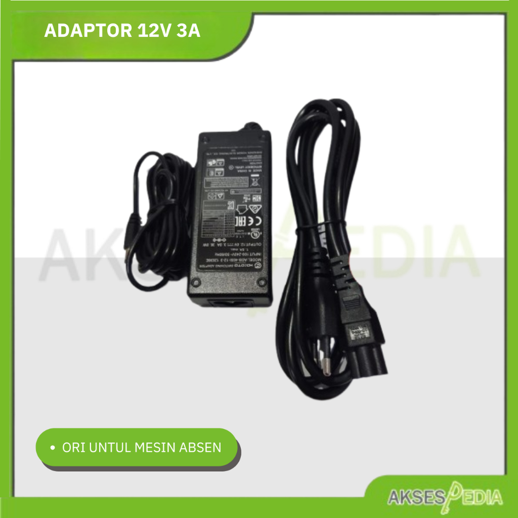 Jual Adaptor Original Mesin Absensi 12V 3A | Shopee Indonesia