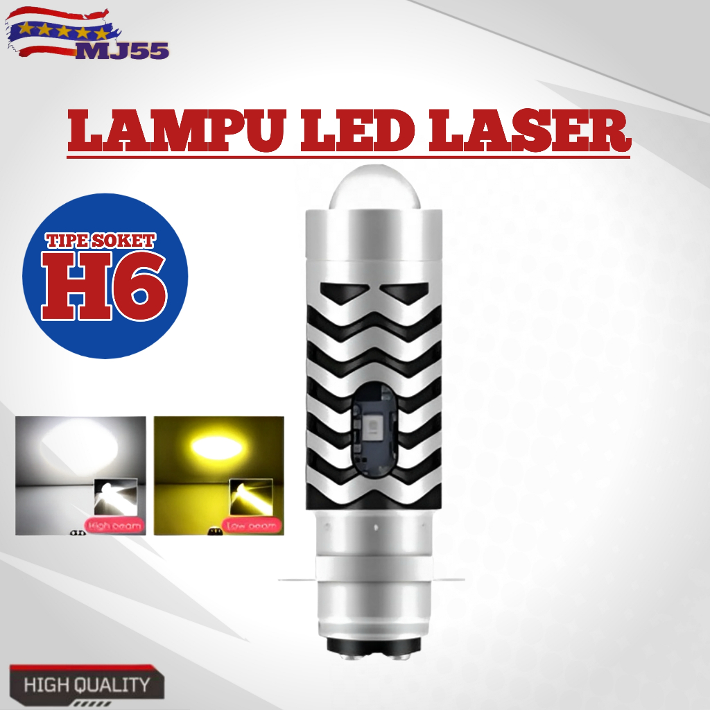 Jual LAMPU DEPAN LED LASER TYPE 2 SUPER TERANG SOKET H6 BEBEK MATIC | Shopee Indonesia