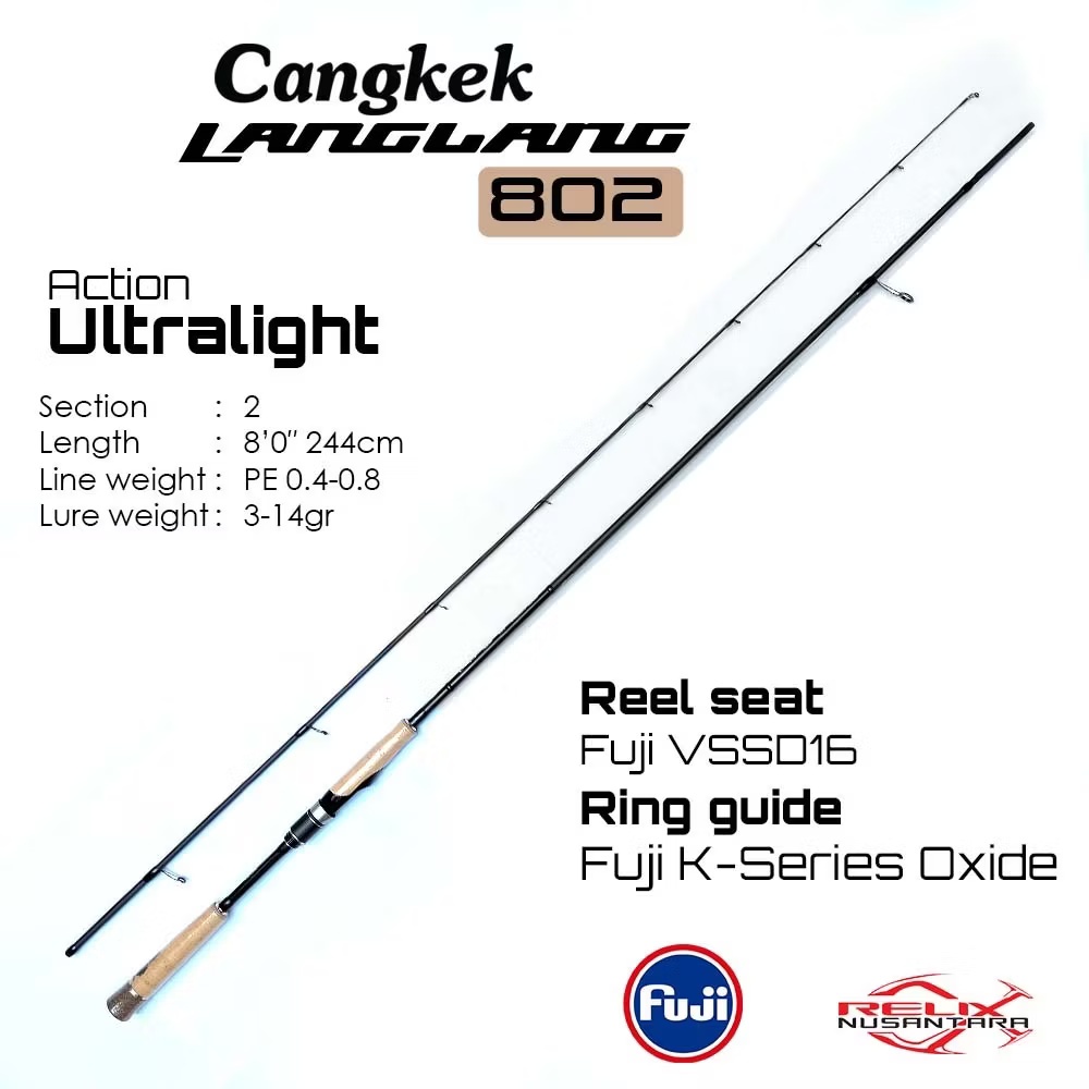 Jual Joran Cangkek LANG LANG 802 RELIX Nusantara Ultra Light rod ...