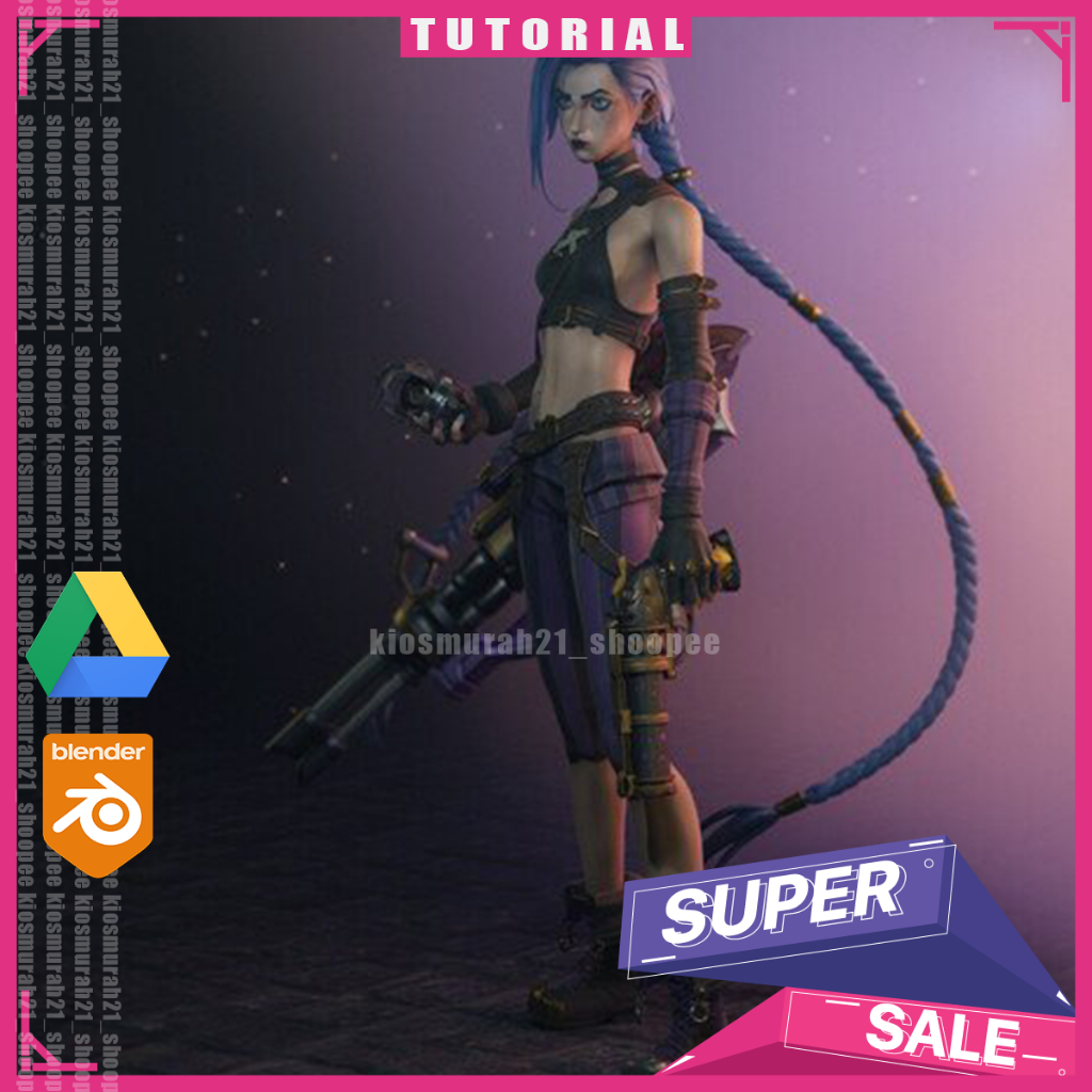 Jual Blender 3D - FlyCat Fly JinX modeling Blender 3.0 Full process ...