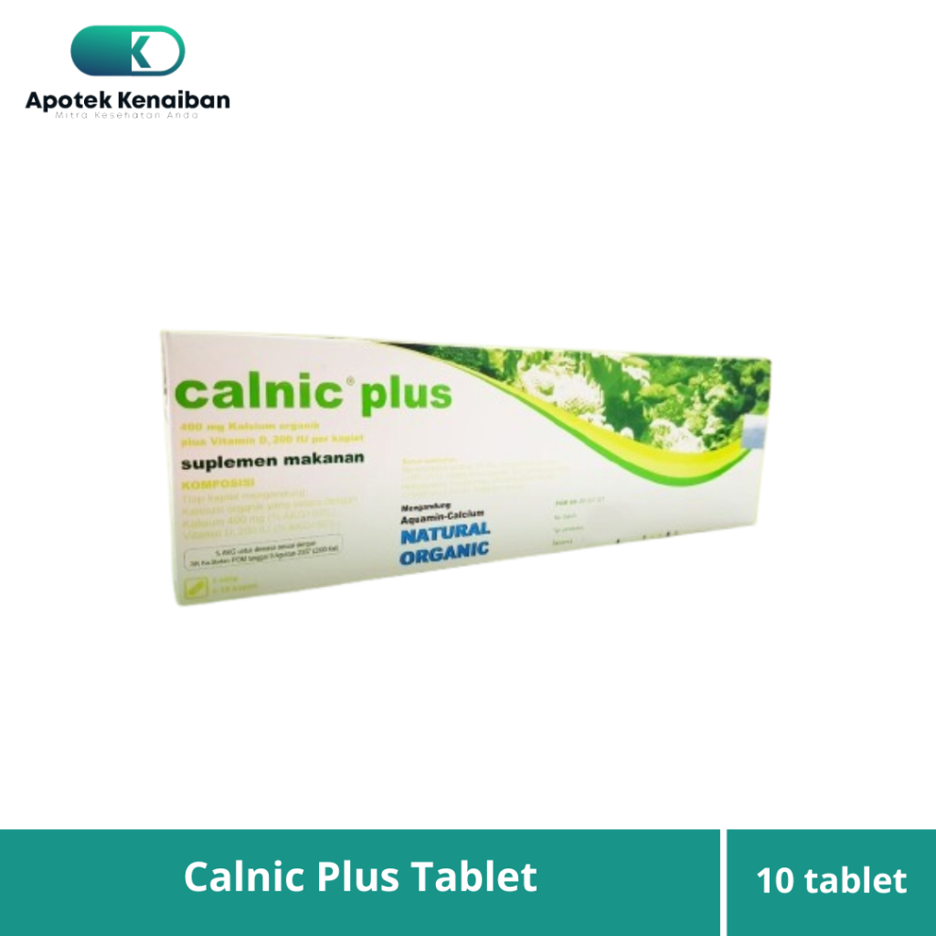 Jual CALNIC PLUS TABLET 1 STRIP 10 TABLET / KALSIUM 400 MG + VITAMIN D3 ...