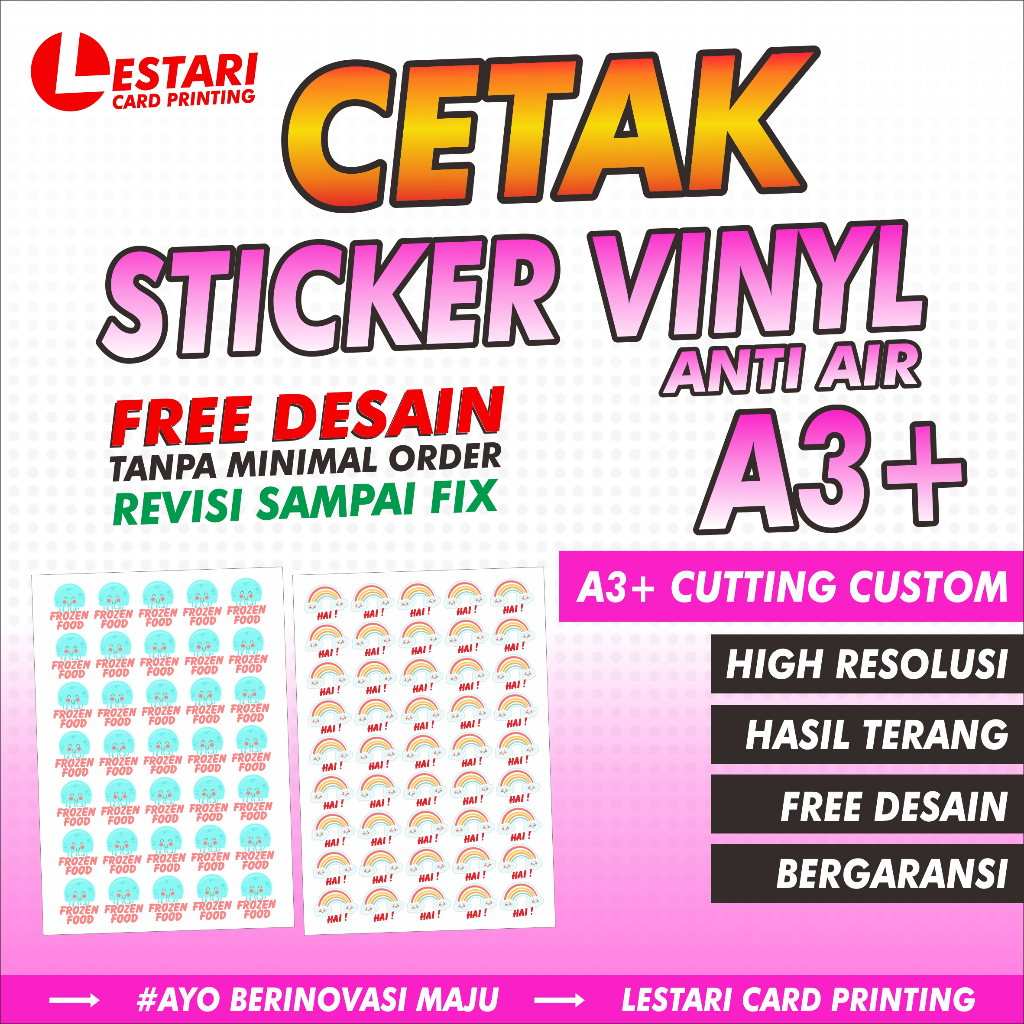 Jual CETAK STICKER - LABEL MAKANAN - CUSTOM - FREE DESAIN - BAHAN VINYL ...