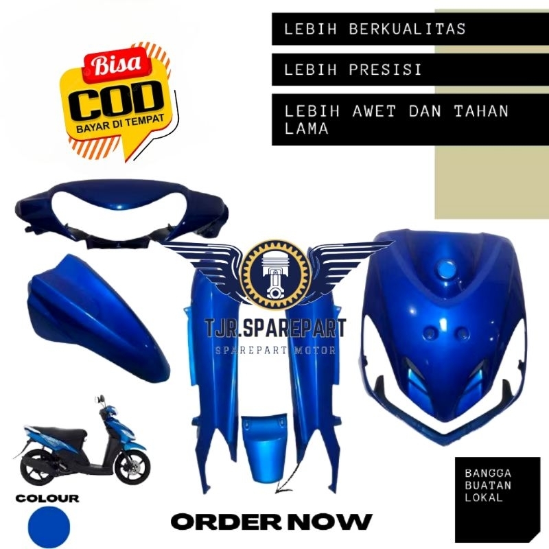 Jual Fullset Cover Full Body Halus Yamaha Mio Smile Warna Biru / Cover ...