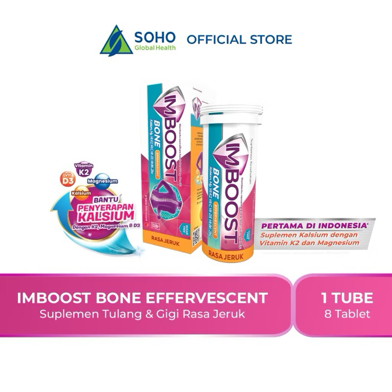 Jual Imboost Bone Effervescent Suplemen Tulang dan Gigi Rasa Jeruk @8 ...