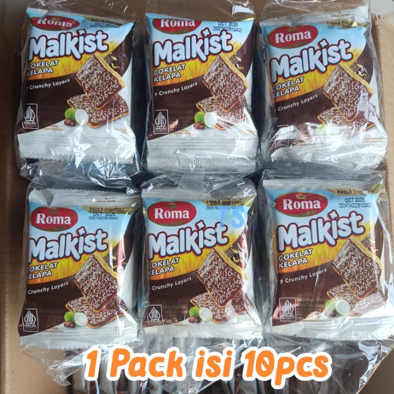 Jual Roma Malkist Renceng Cokelat Tabur Kelapa 1 Pack isi 10 Pcs ...