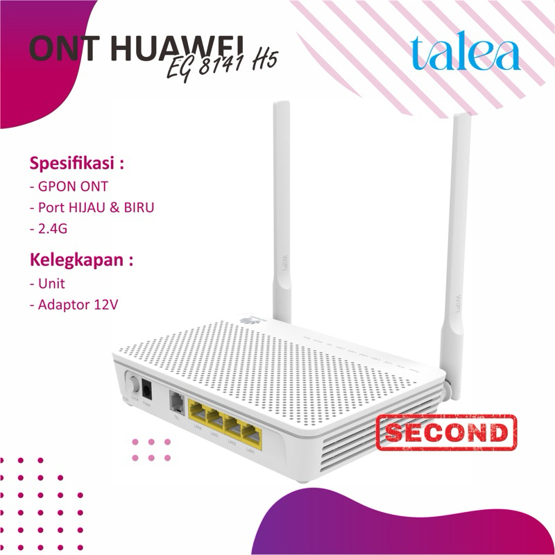 Jual ONT Huawei EG8141H5 Gpon 2.4Ghz Port Biru & Hijau + Adptor | Shopee Indonesia