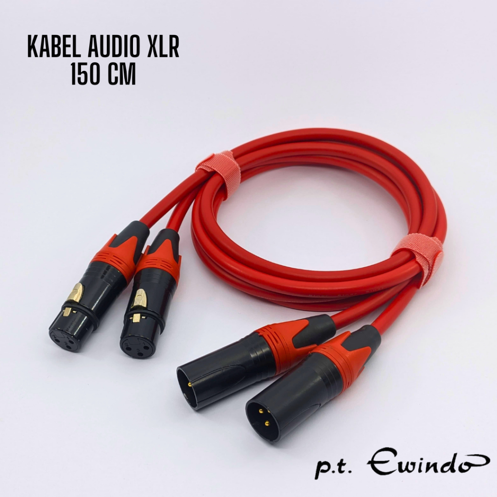 Jual Terlaris Kabel Set Mixer Ke Power XLR Male XLR Female Kabel Merah ...
