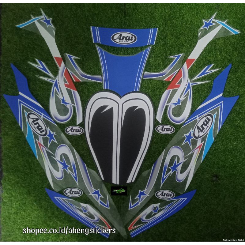 Jual STRIPING STICKER TRANSPARAN MIO SPORTY ARAI CUSTOM HALF DECAL ...