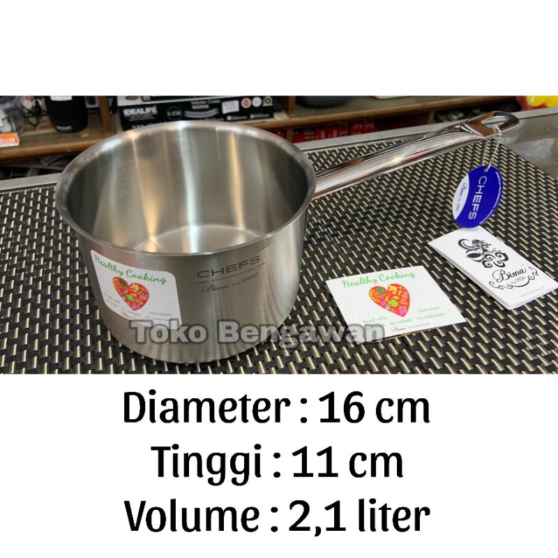 Jual Bima Chefs Deep Sauce Pan 16Cm Sus 304 Bp1900616 | Shopee Indonesia