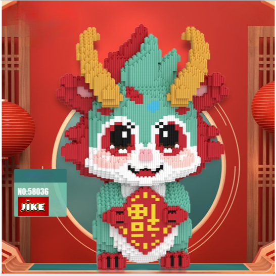 Jual JiKE Nano Blocks BIG DRAGON CNY Series 3D Model, Mainan Blok Susun ...