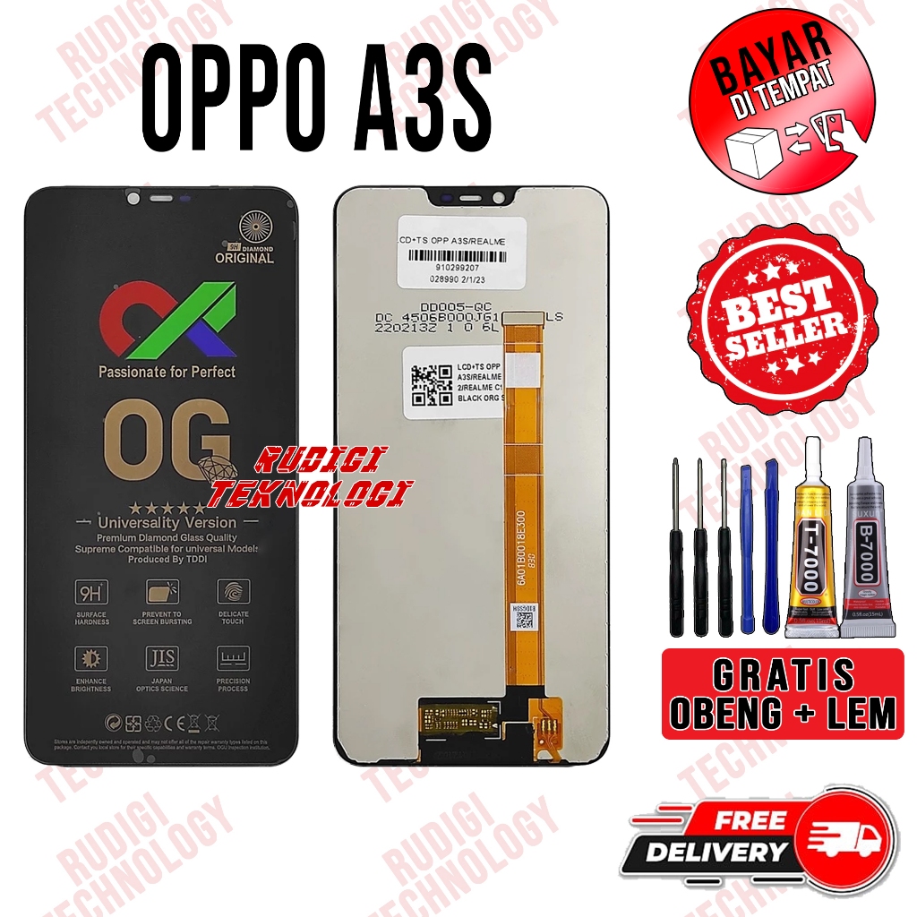 Jual Lcd OPPO A3S Original Lcd Touchscreen OPPO A3S Fullset GRATIS LEM + OBENG | Shopee Indonesia