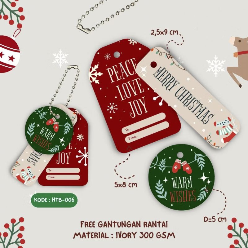 Jual Hang Tag Thank You Card NATAL MERRY CHRISTMAS | Shopee Indonesia