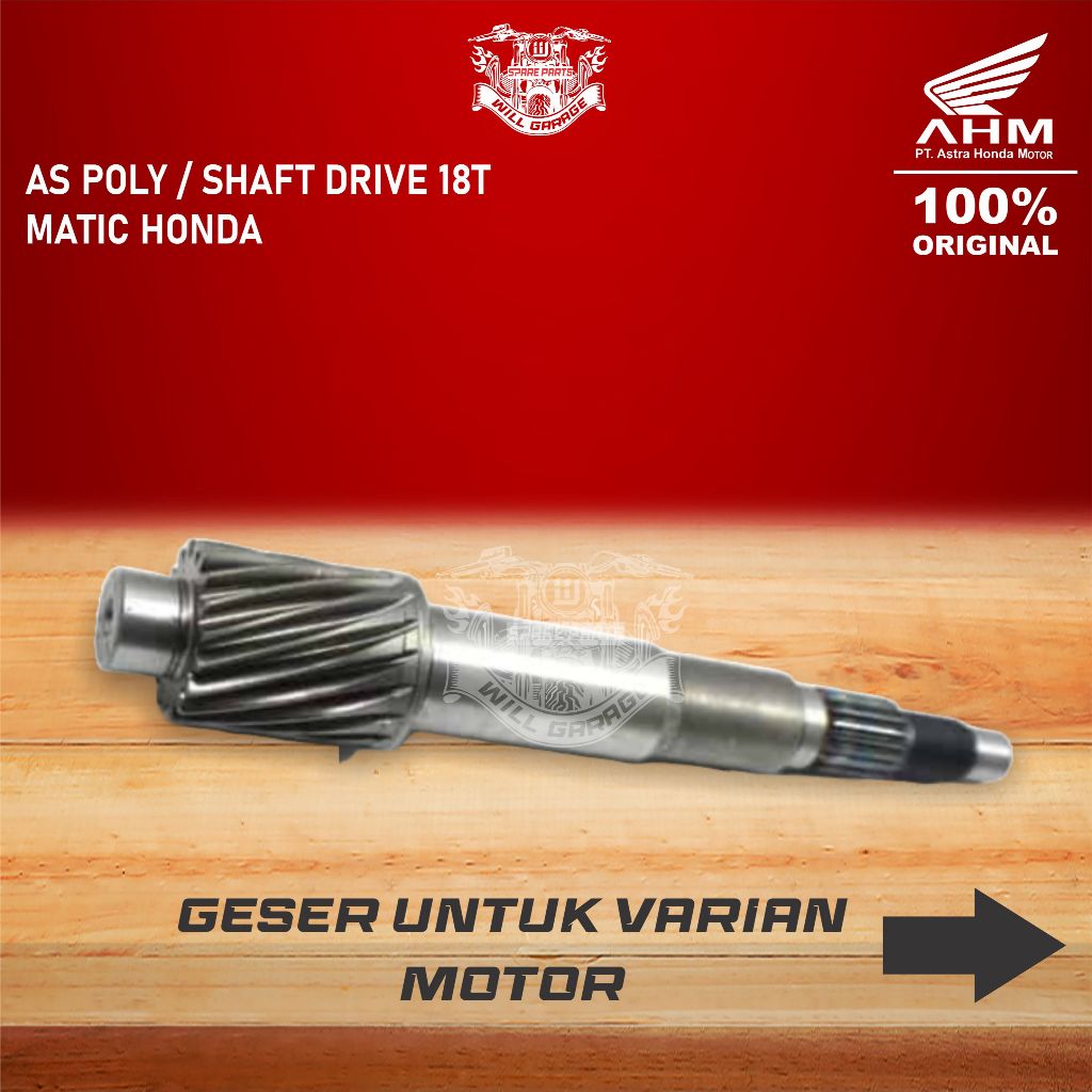 Jual AS POLY / SHAFT DRIVE 18T / MOTOR MATIC ALL HONDA / CEK DESKRIPSI ...