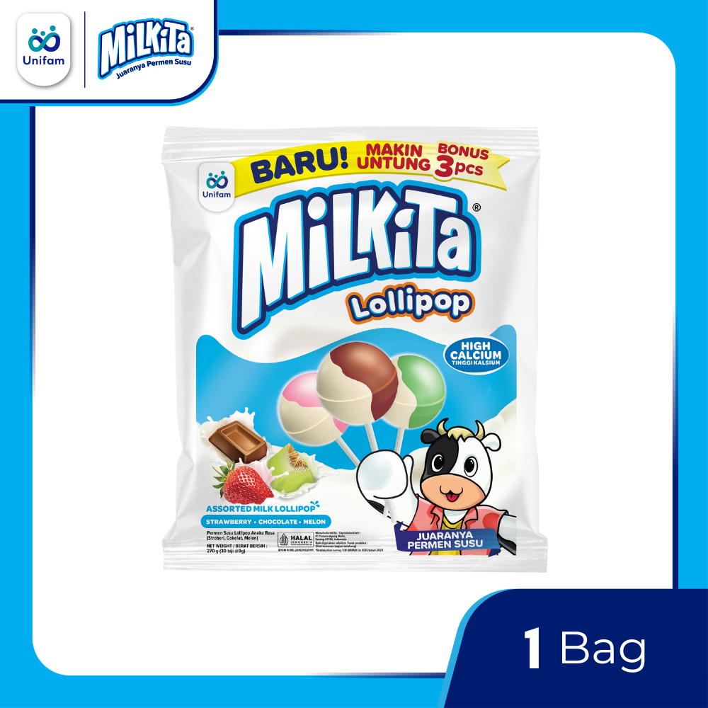 Jual Milkita Permen Lolipop Susu Max Refill - Milk Candy 1 Bag (Isi 30 ...